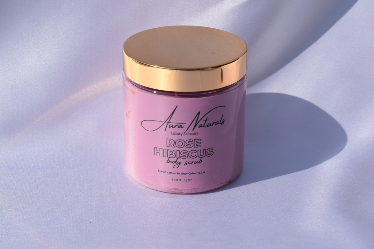 Rose Hibiscus Body Scrub – Aura Naturals Skincare
